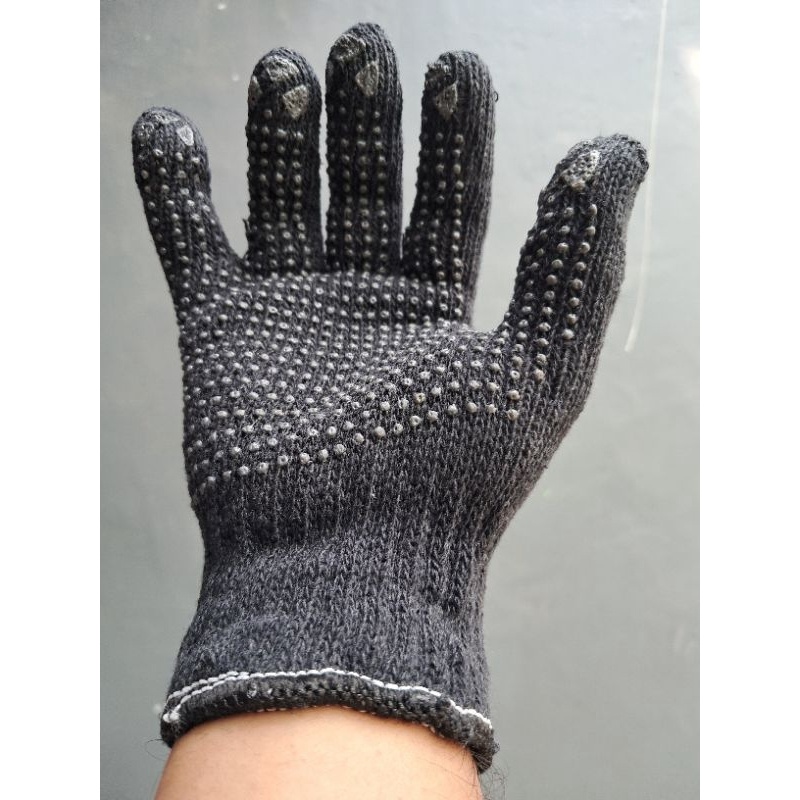 Jual SARUNG TANGAN RAJUT BENANG HITAM BINTIK HITAM DOTTINGPULKADOT ...