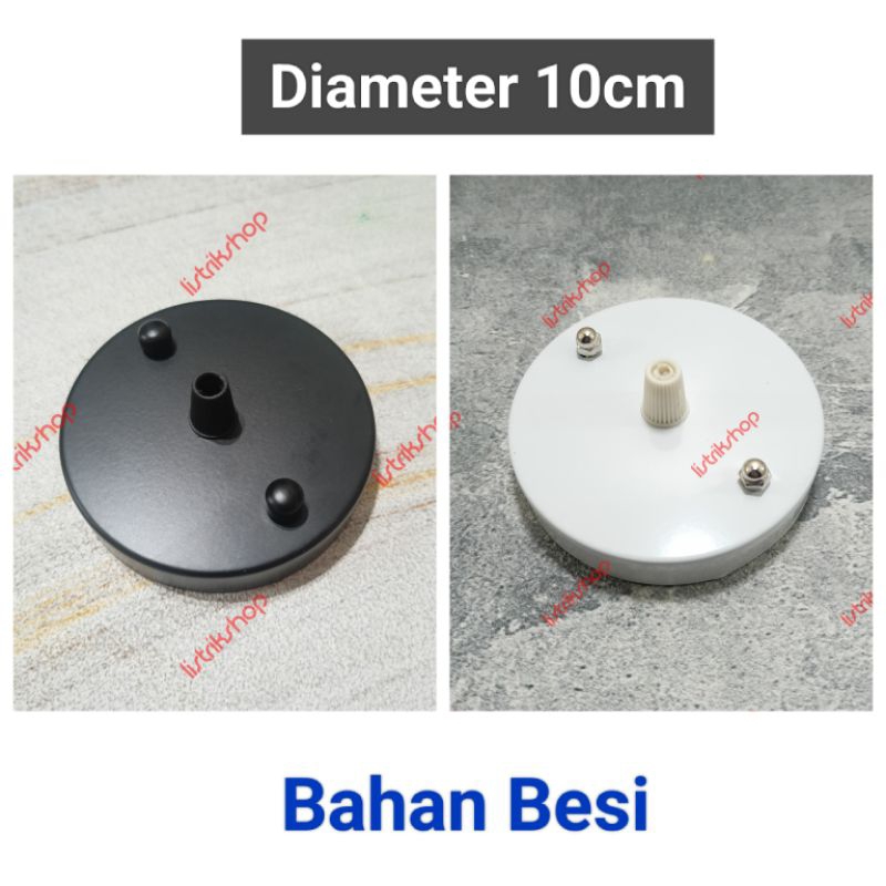 Jual Dop / Kap Base Plafon Lampu Gantung 10cm Bahan Besi Sekrup Atas ...