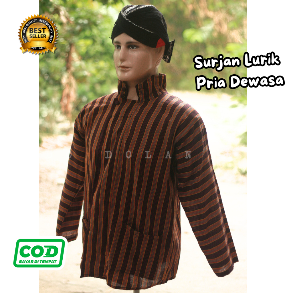 Jual Surjan Lurik Pria Dewasa Coklat | Shopee Indonesia