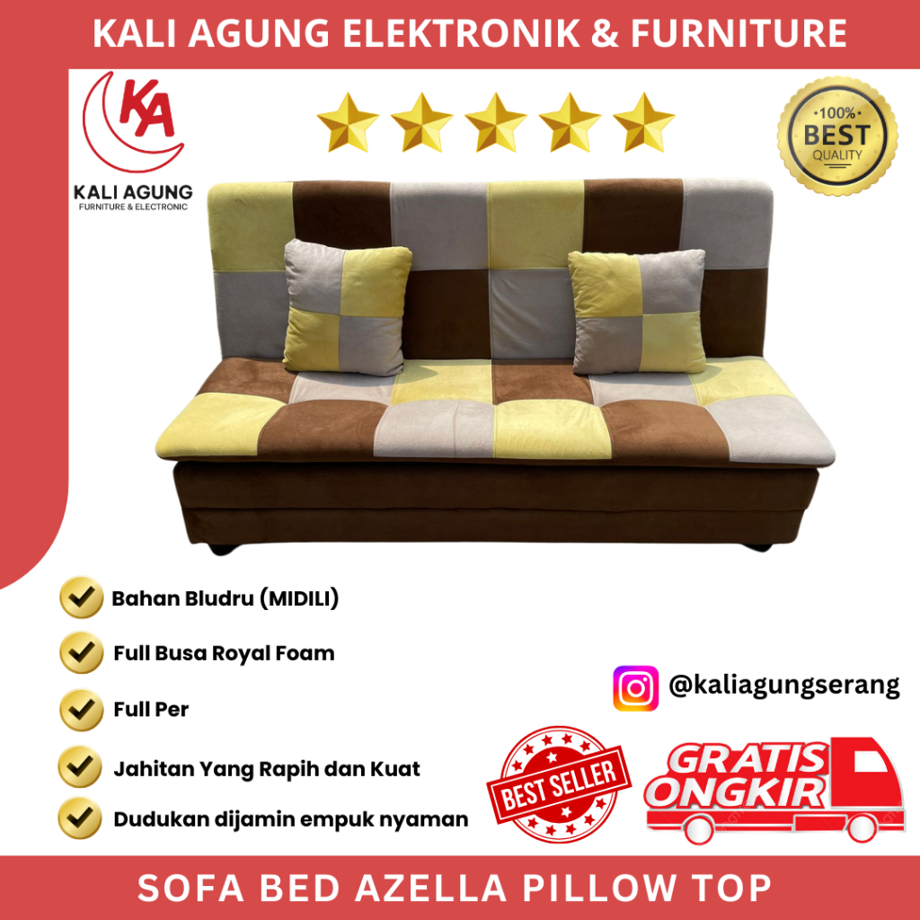 Jual SOFA BED SOFABED SOFA KASUR AZELLA PILLOW TOP BLUDRU MIDILI ...