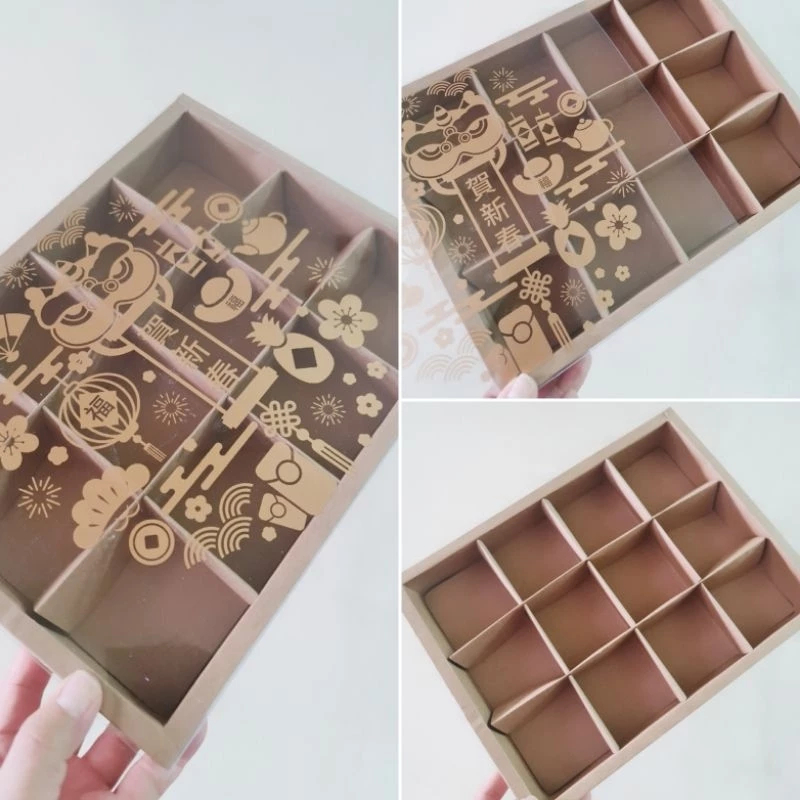 Jual ( 5 pcs ) dus mika edisi imlek kemasan brownies mini box sekat 12 ...