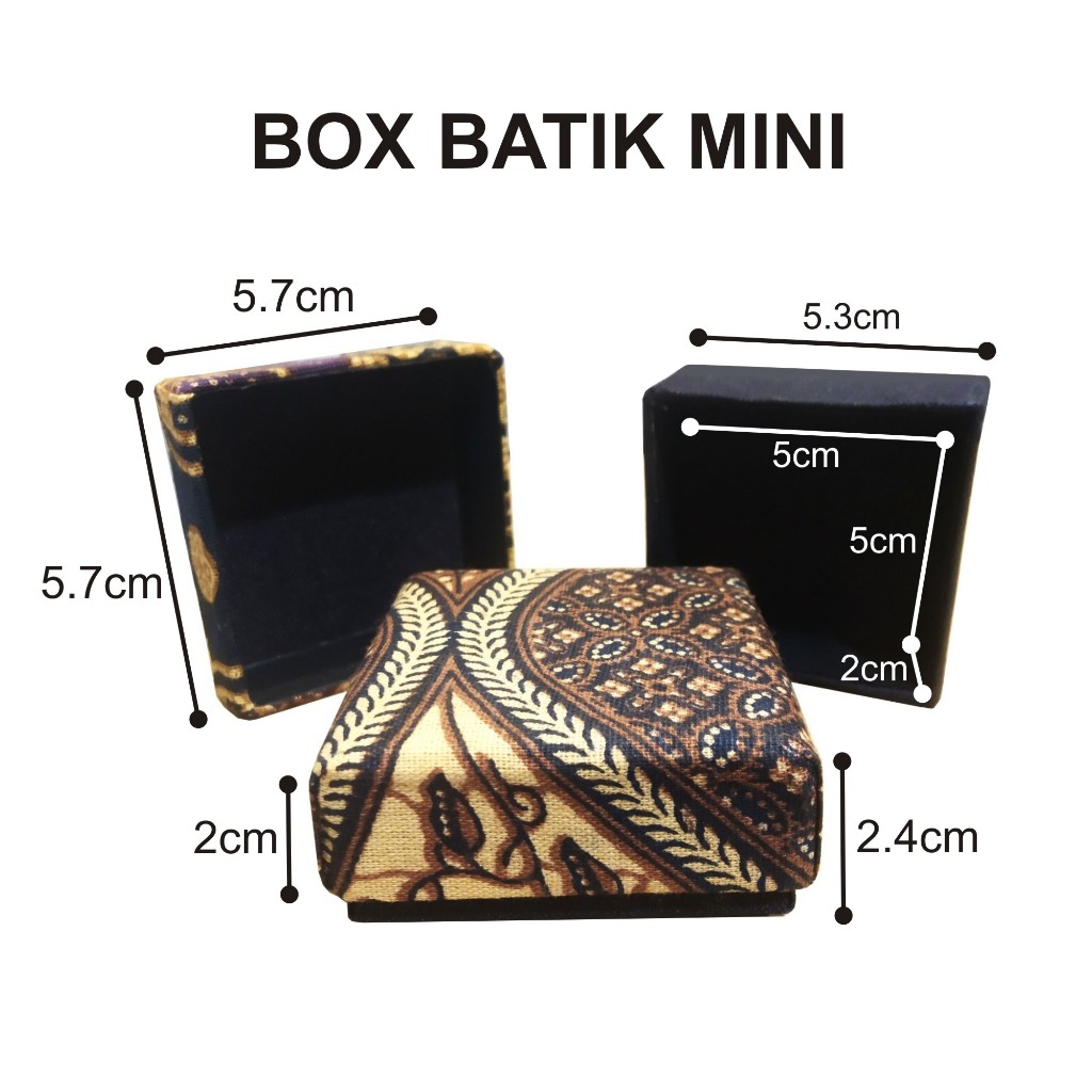 Jual Box Batik Mini 5 x 5 x 2cm / box packaging / box cincin / box ...