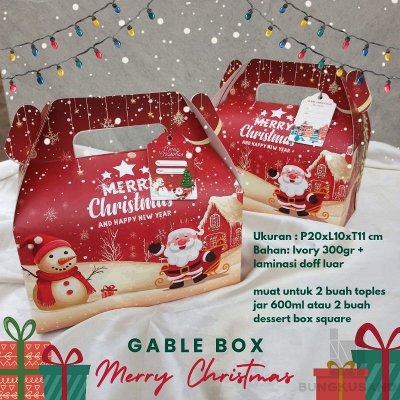 Jual GABLE BOX NATAL/ KOTAK HAMPERS NATAL MERRY CHRISTMAS/ TAS ...