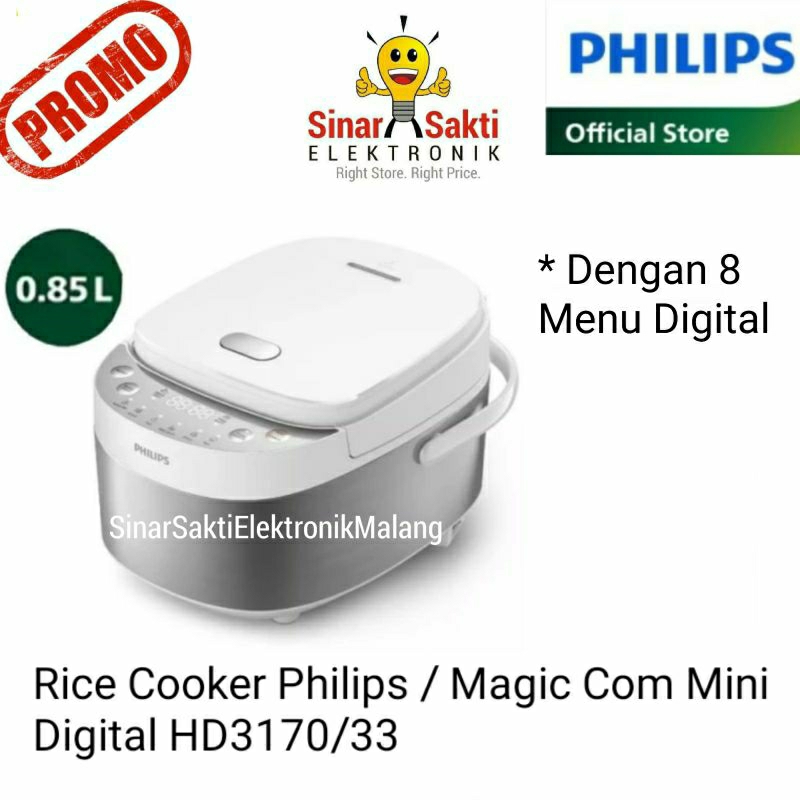 Jual Philips Rice Cooker Mini Digital Magic Com 1 Liter 0.85L Penanak ...