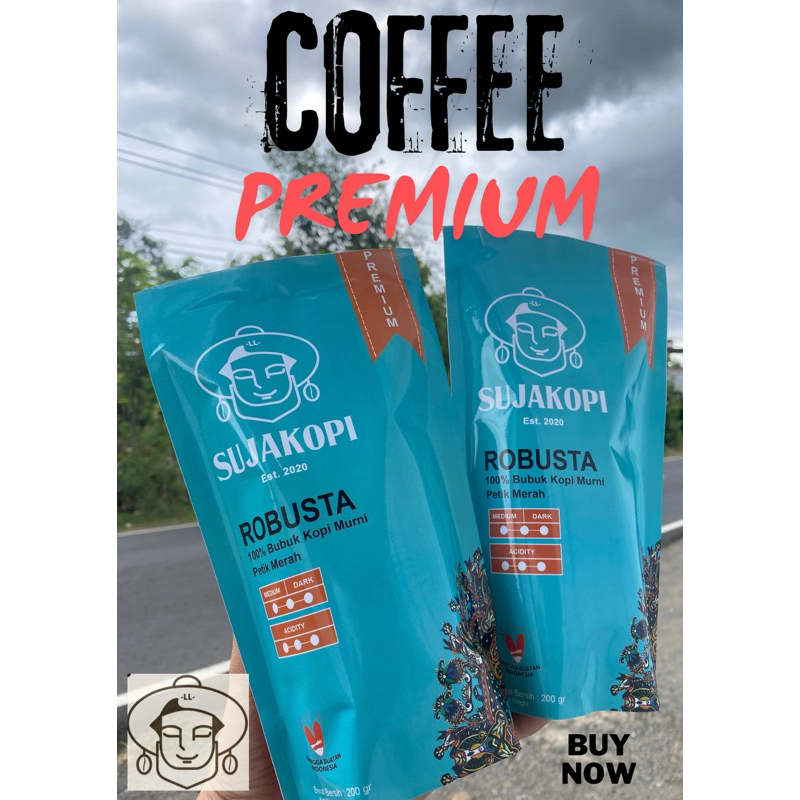 Jual bubuk kopi Robusta Premium 200gr sujakopi bubuk Murni 100% KOPI ...