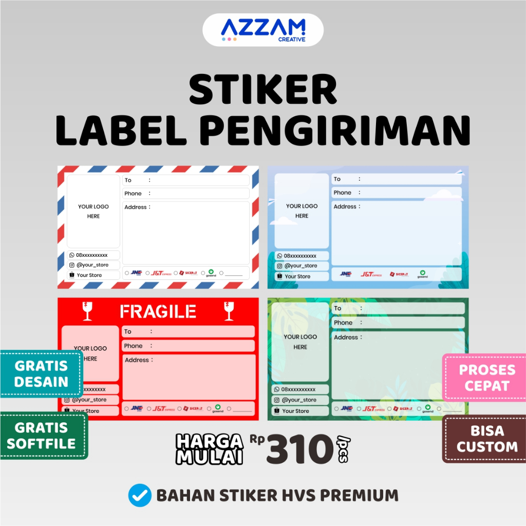 Jual LABEL PENGIRIMAN OLSHOP / STIKER PENGIRIMAN OLSHOP / STIKER LABEL ...