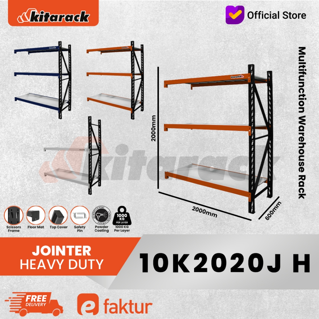 Jual Rak Gudang Besi 1 Ton 2 Meter Rack Gudang 4 Susun Jointer Rak ...