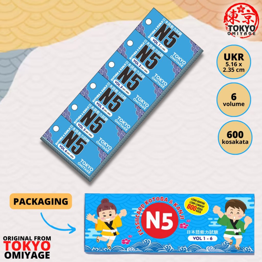 Jual KANJI DAN KOTOBA N5 LENGKAP - BUKU HAFALAN KANJI & KOSAKATA N5 DAN FLASHCARD JEPANG TOKYO ...