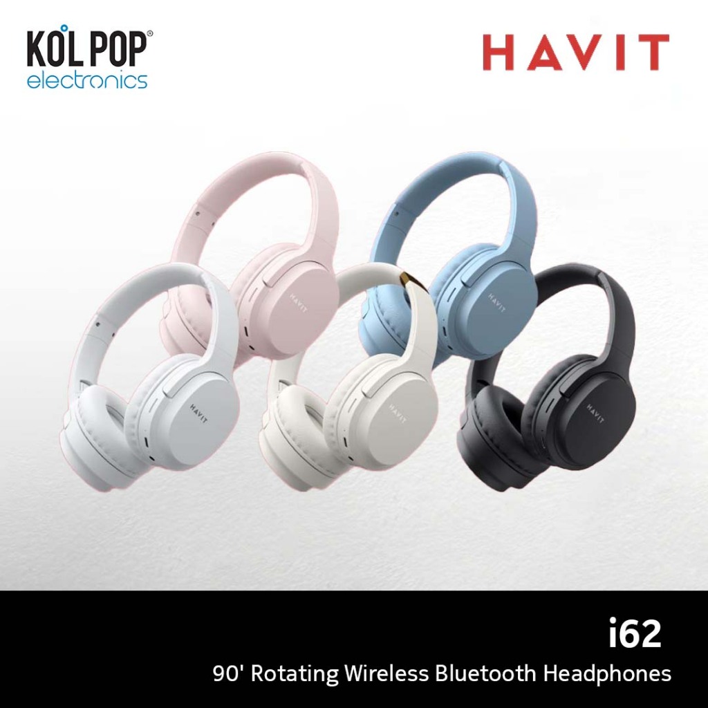Jual Havit i62 90' Rotating Wireless Bluetooth Headphones Over Ear Flexible Design HIFI Sound ...