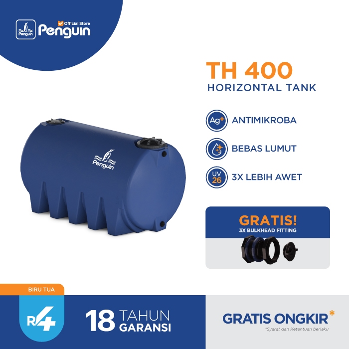 Jual Penguin TH-400 4000 Liter Toren Tandon Tangki Air Horizontal Tank ...