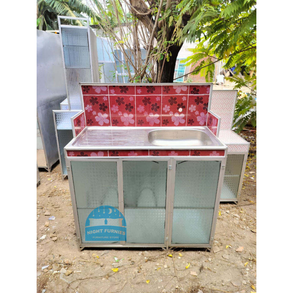 Jual Meja / Rak Washtafel Aluminium 3 Pintu / rak meja wastafel / Rak ...