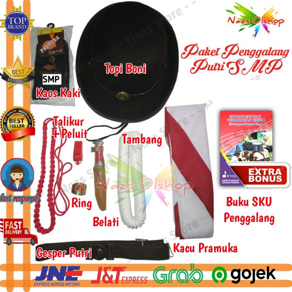Jual KODE O12F Paket Atribut Perlengkapan Pramuka Penggalang Putri ...