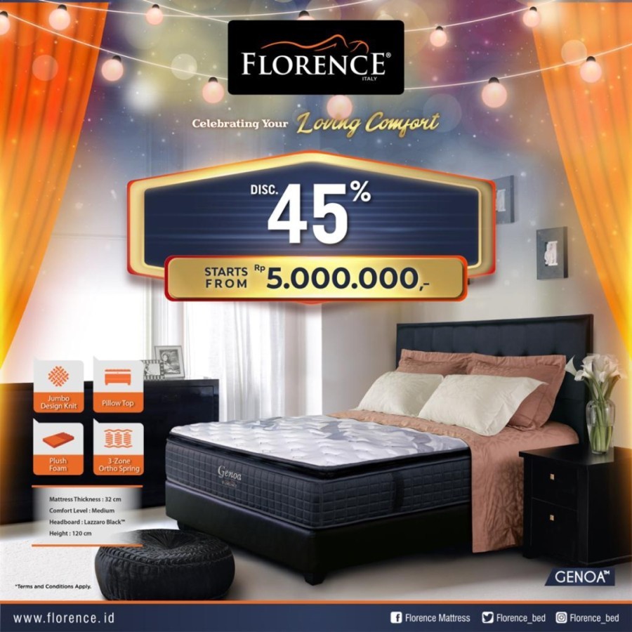 Jual Kasur Spring Bed Florence Genoa 160 x 200 (kasur saja) | Shopee ...