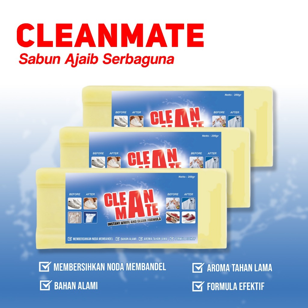 Jual Cleanmate Sabun Serbaguna penghilang Noda Bandel Sabun Cuci Pakaian, Sepatu Viral Original ...