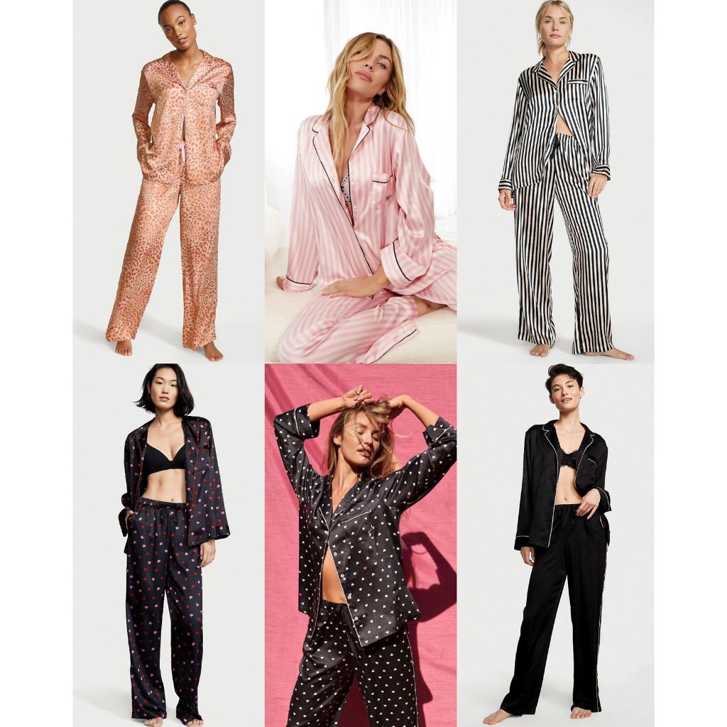 Jual VS Satin Long Pajamas Set | Shopee Indonesia
