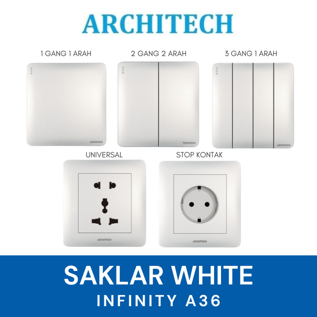 Jual ARCHITECH SAKLAR LAMPU INFINITY WHITE / SAKLAR LAMPU / SAKLAR ...
