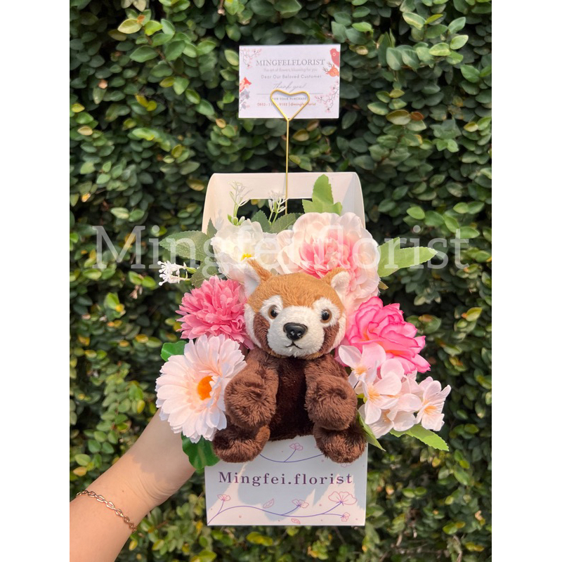 Jual Flouna in the box (Red Panda/Panda Merah) (Bouquet/Buket/Karang ...