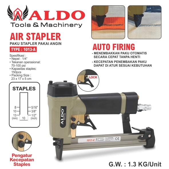 Jual AIR STAPLER AUTO FIRING 1013 A / AIR STAPLER PAKAI ANGIN / AIR ...