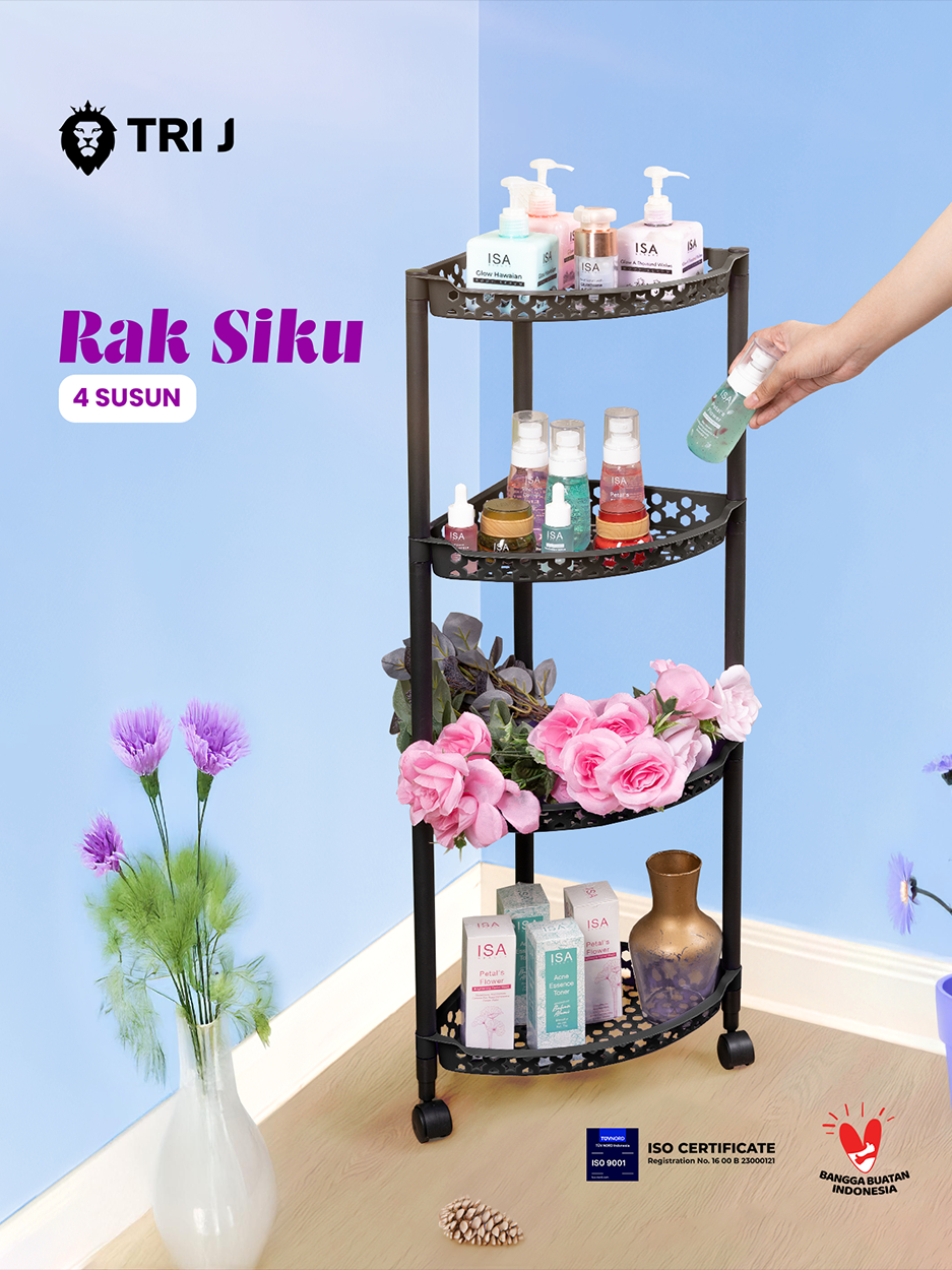 Jual Rak Troli SIKU 4 Susun Serbaguna Dengan Roda Rak Trolly SUDUT 4 ...