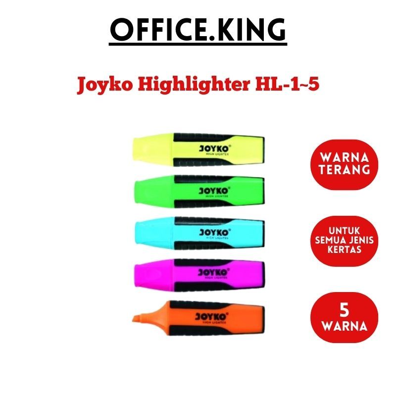 Jual JOYKO HIGHLIGHTER PENANDA DOKUMEN 5 WARNA Stabilo | Shopee Indonesia