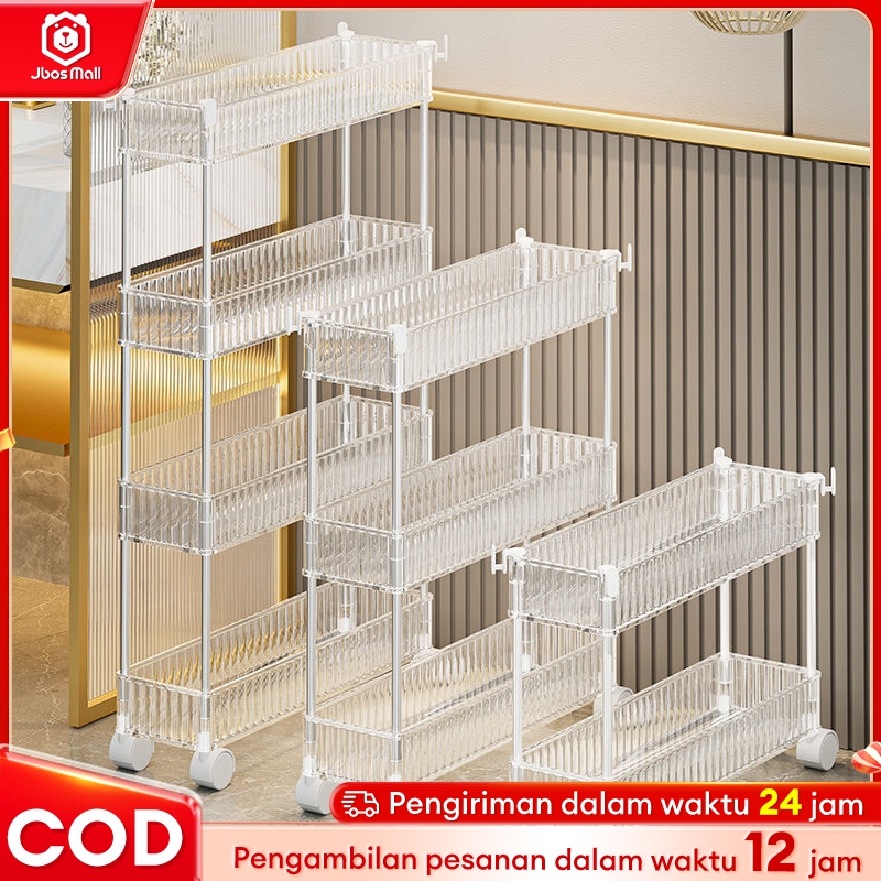 Jual Rak Akrilik Rak Troli Susun Stainless steel Dengan Roda Rak ...