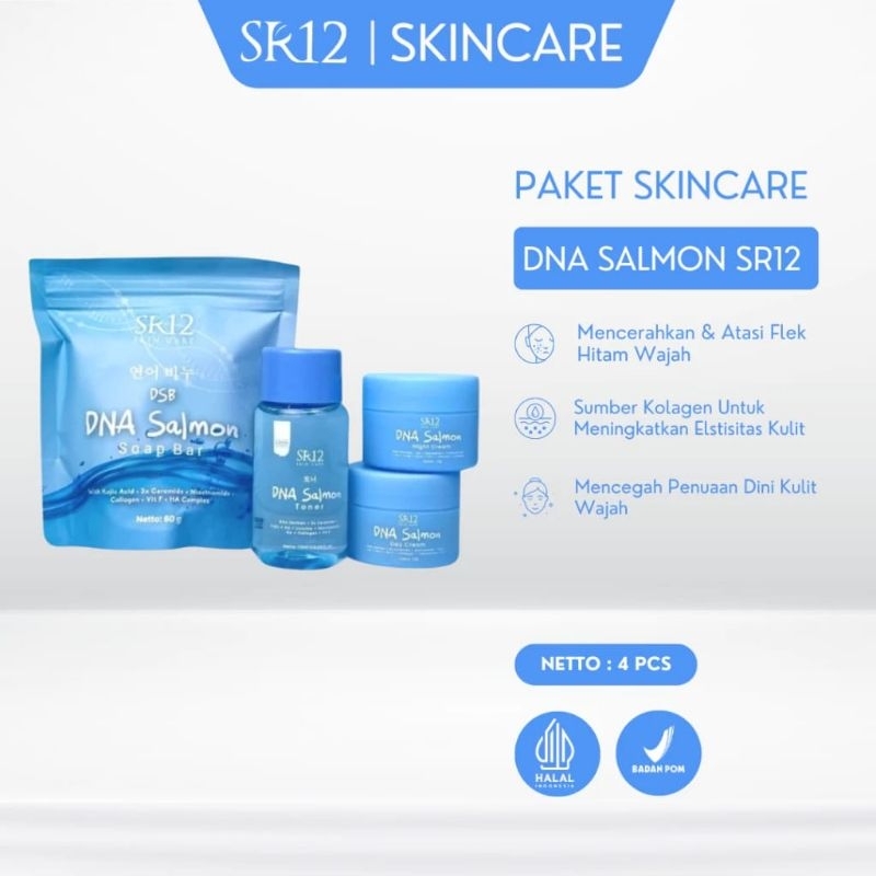 Jual PAKET WAJAH DNA SALMON SR12/Paket Skincare SR12 DNA SALMON Series 100% Original | Shopee ...