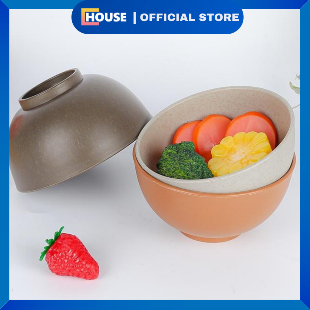 Jual U HOUSE Pine Fiber Tableware / European Simple Plain Color Rice ...