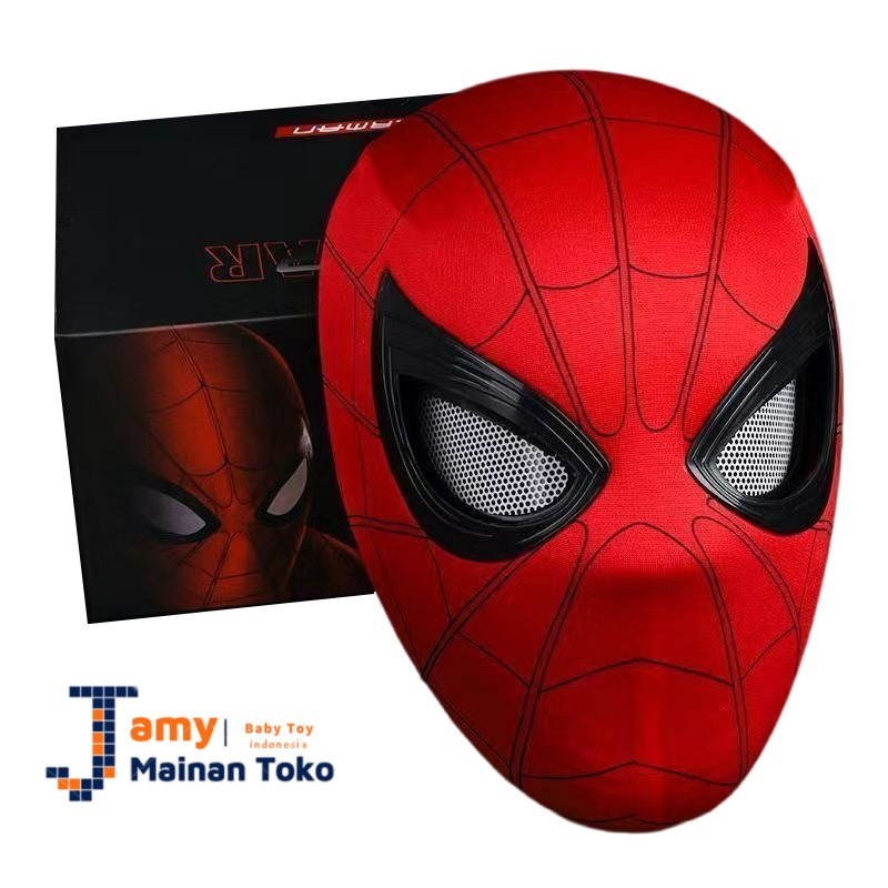 Jual Spiderman Headgear Superhero Spiderman Mask Bisa Berkedip Topeng ...