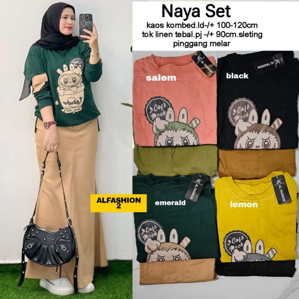 Jual NAYA SET BY ALFASHION / SETELANW ANITA ATASNA MIX ROK BAHAN COMBED ...