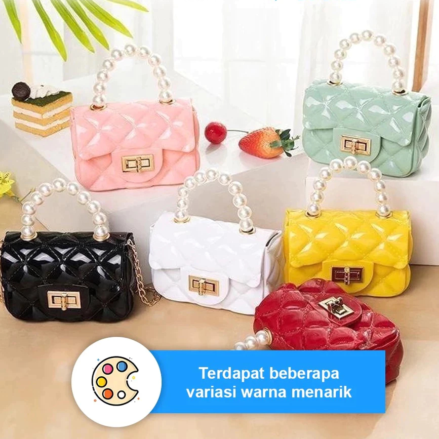 Jual Tas Jelly Glossy Mini Pearl Warna | Tas Ready Tas Mini Rubber ...