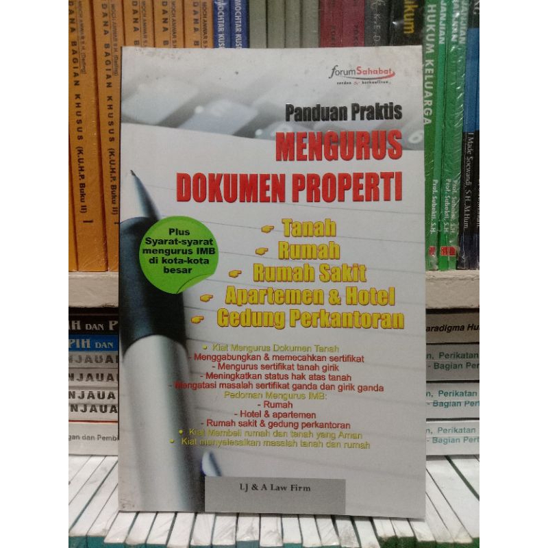 Jual Buku Panduan Praktis Mengurus Dokumen Properti Tanah,Rumah,Rumah Sakit,Apartemen dan Hotel ...