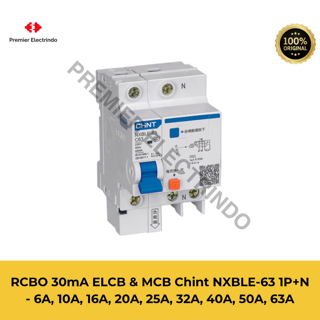 Jual RCBO 30mA ELCB & MCB Chint NXBLE-63 1P+N 6kA - (6A - 63A) | Shopee Indonesia