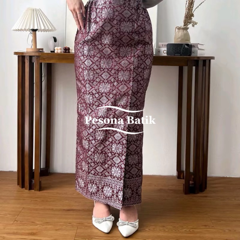 Jual Rok songket span jadi semi palembang bawahan kebaya modern pesta ...