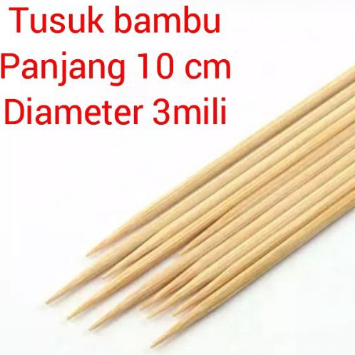 Jual stick bambu pendek/10cm/3mili/100pcs untuk tusuk makanan dan ...