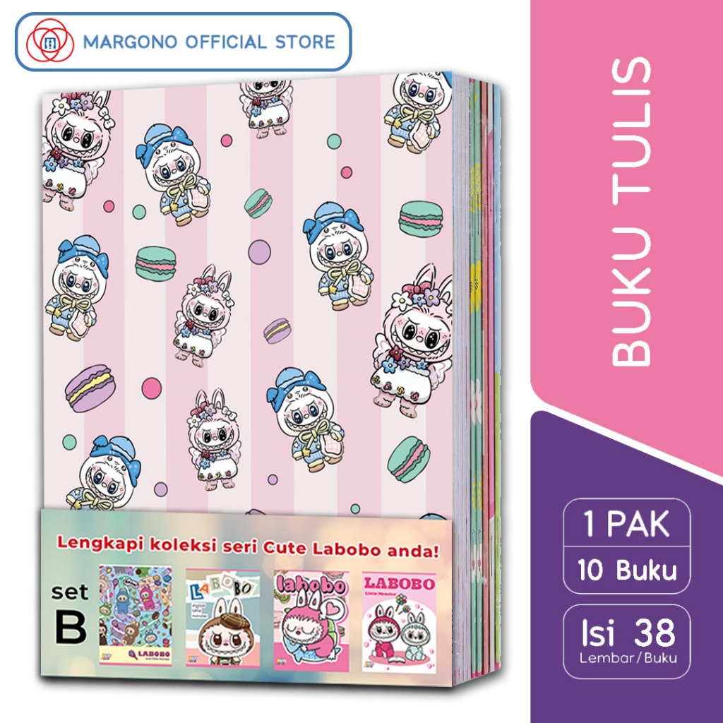 Jual Buku Tulis A5 Cute Labobo La BuBu 38 Lembar - 10 Buku | Shopee ...