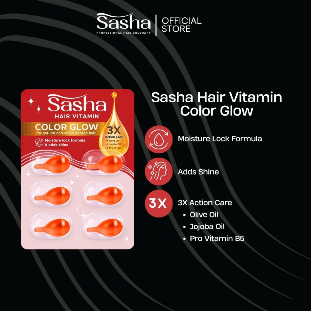 Jual Sasha Hair Vitamin Color Glow 6 Butir | Shopee Indonesia