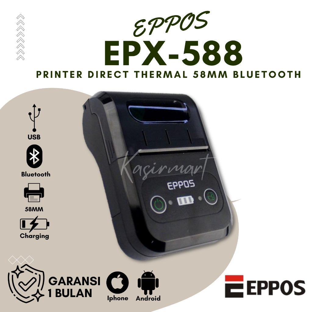 Jual Mobile Printer Thermal Bluetooth 58mm RPP02N Eppos EPX588 / X588 / EP X588/ EPX 588 Mini ...