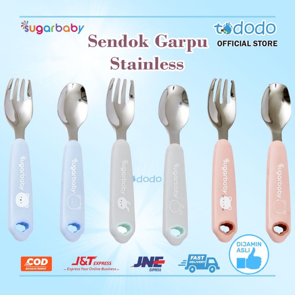 Jual Sendok Garpu Makan Anak Stainless Sugar Baby Steel Children Spoon ...