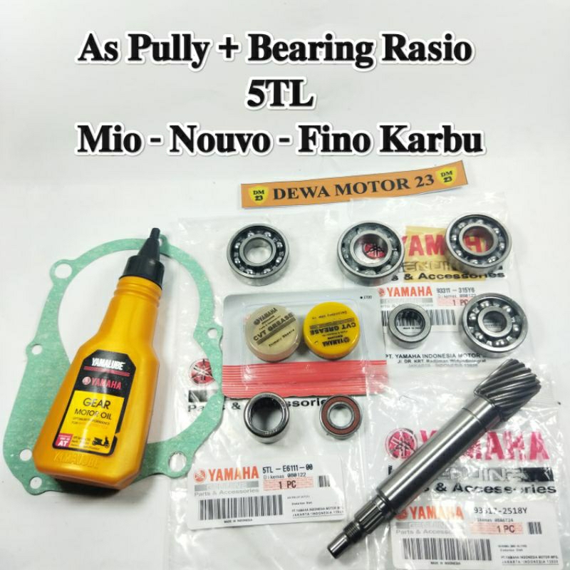 Jual Paket Komplit As pully + Bearing Rasio Set 5TL Gemuk Cvt Paking ...