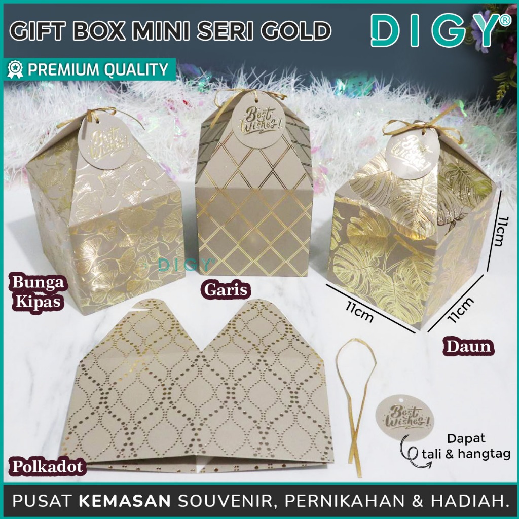 Jual Kotak Mini Gift Seri Gold Natal / Box Bingkisan / Goodie Bag / Box ...