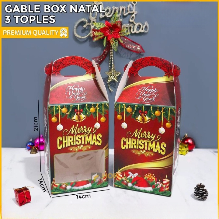 Jual Gable Box Natal Paper Bag Kemasan Hampers Cookies Christmas ...