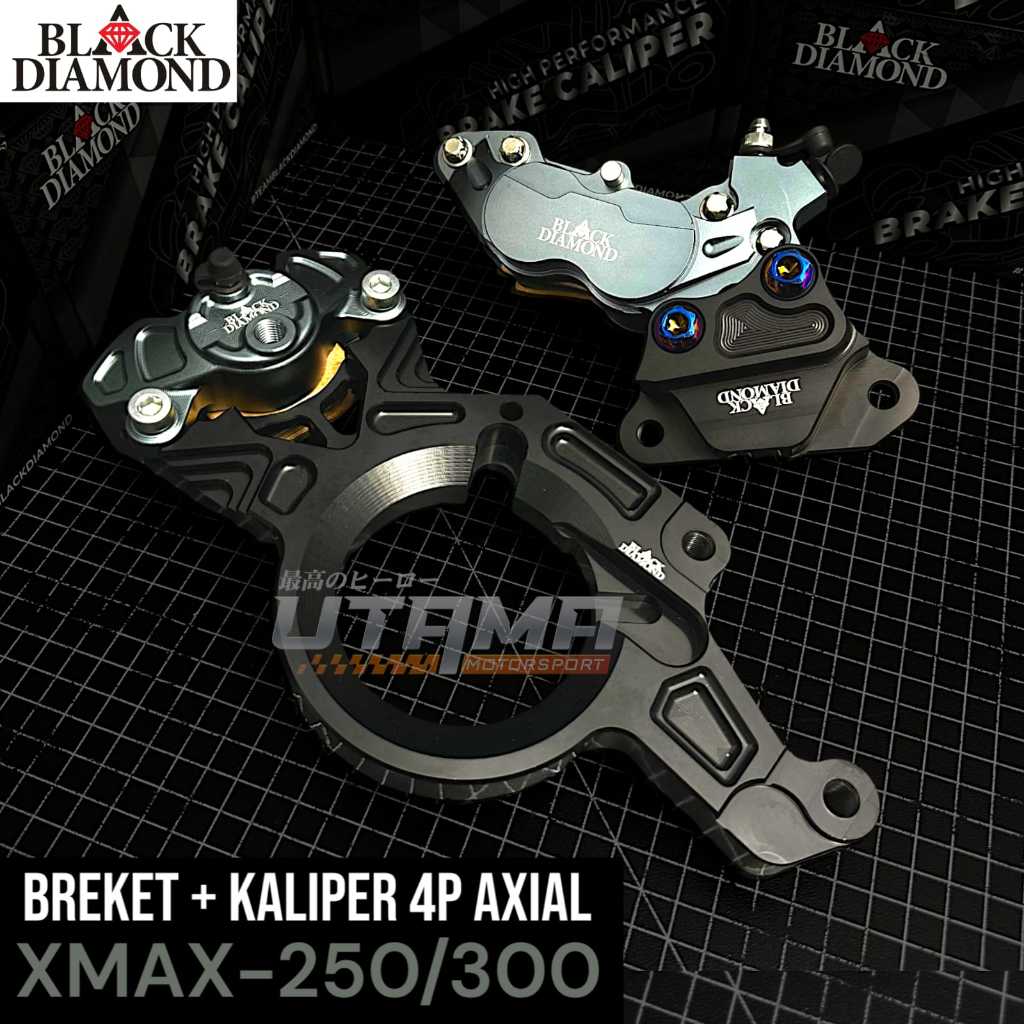 Jual Paket Sistem Pengereman Kaliper + Breket Depan Belakang Xmax-250 / Xmax300 Black Diamond ...