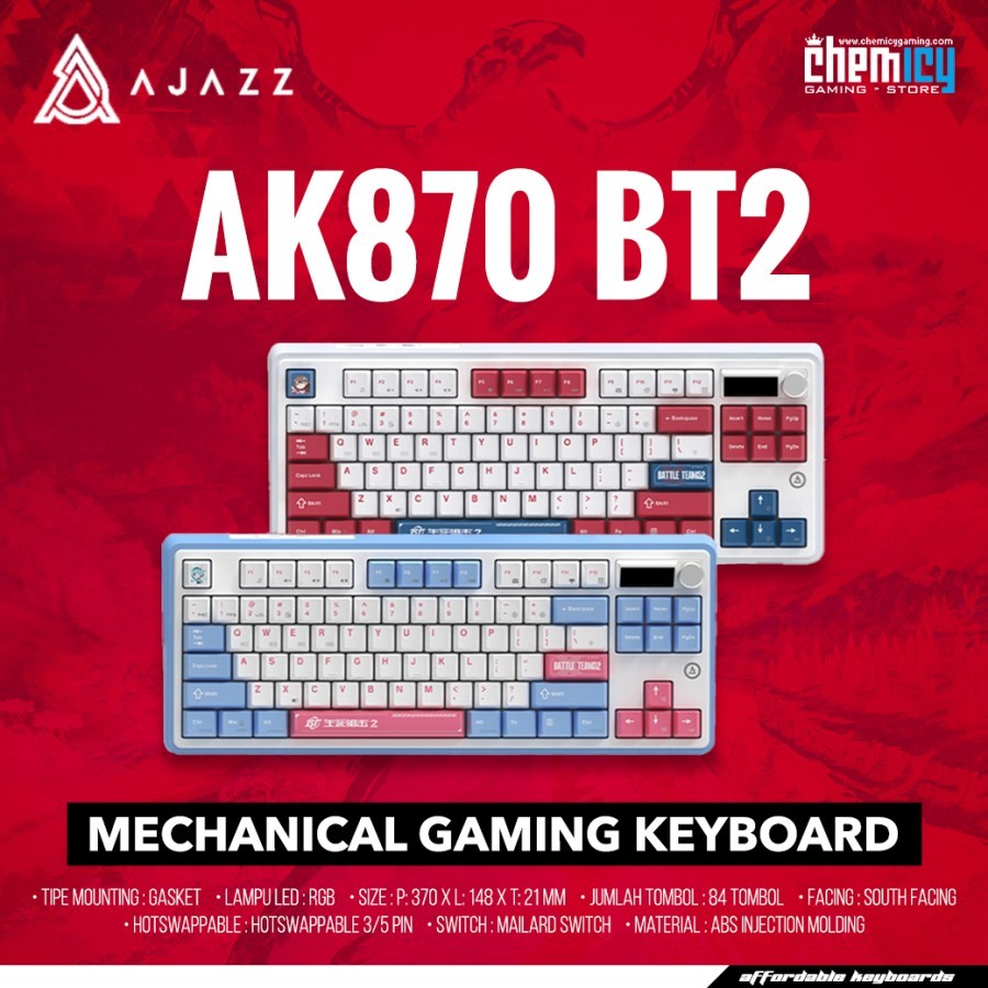 Jual Ajazz AK870 / AK 870 Battle Teams 2 Edition Triple Mode Mechanical ...