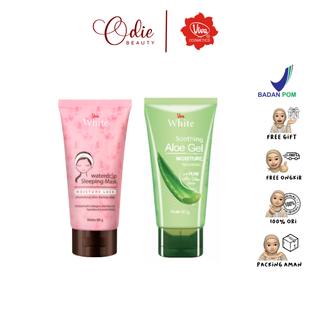 Jual VIVA ALOE VERA GEL VIVA WATERDROP SLEEPING MASK VIVA WHITE MASKER ...