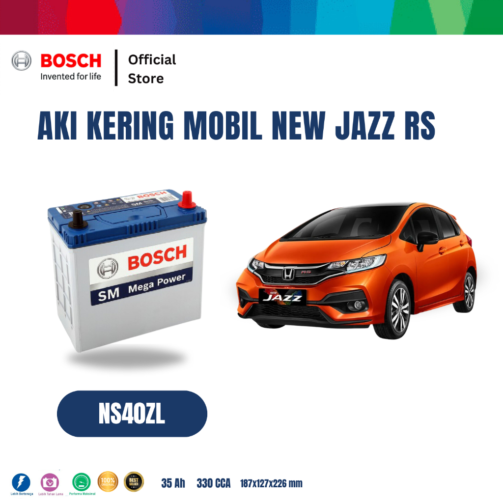 Jual Bosch Aki Mobil Honda Jazz, New Jazz RS MF Blue NS40ZL | Shopee ...