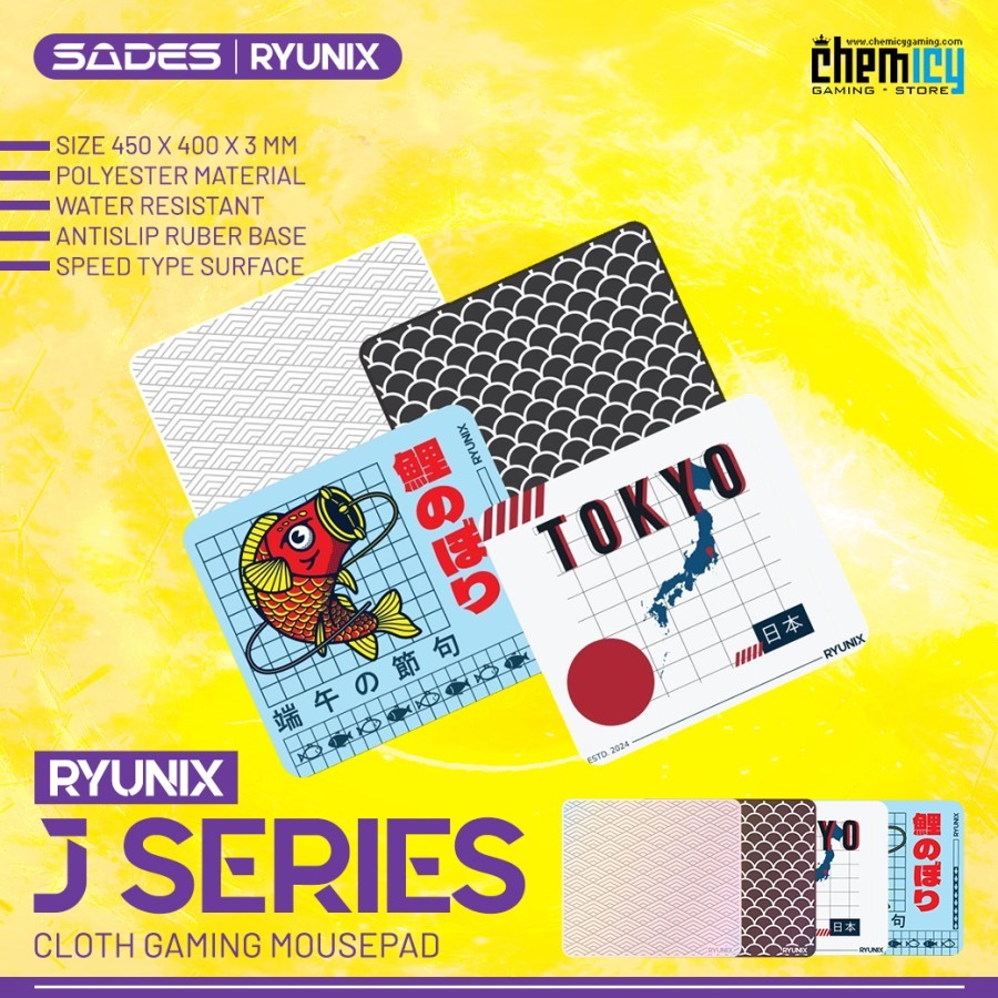 Jual Sades Ryunix J Series Speed Type Cloth Gaming Deskmat / Mousepad ...