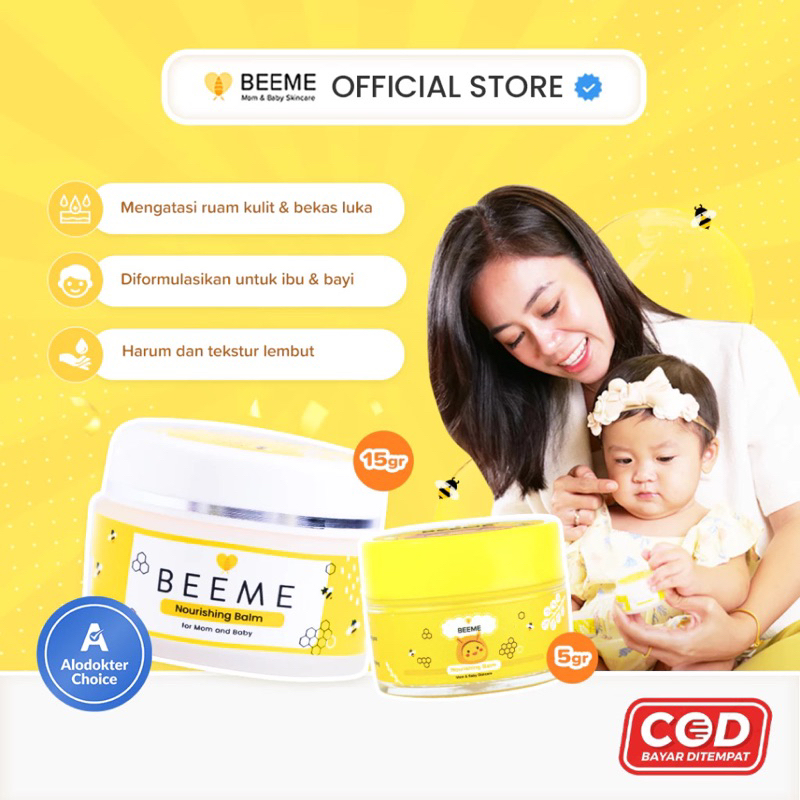 Jual Beeme Nourishing Balm 15 gr & 5gr organik foodgrade natural halal ...