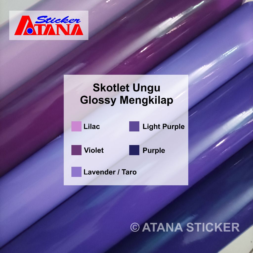 Jual Skotlet Ungu Glossy Muda Tua Pastel Lilac Violet Taro Lavender ...