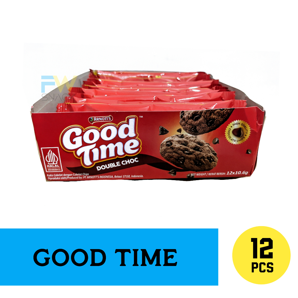Jual Good Time Biskuit Double Choco Chips isi 12 bks x 10.5 gr | Shopee ...