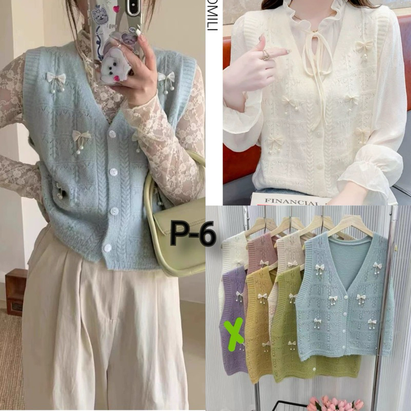 Jual ROMPI RAJUT | VEST RAJUT PREMIUM | VEST KNIT WANITA KOREAN STYLE | Shopee Indonesia